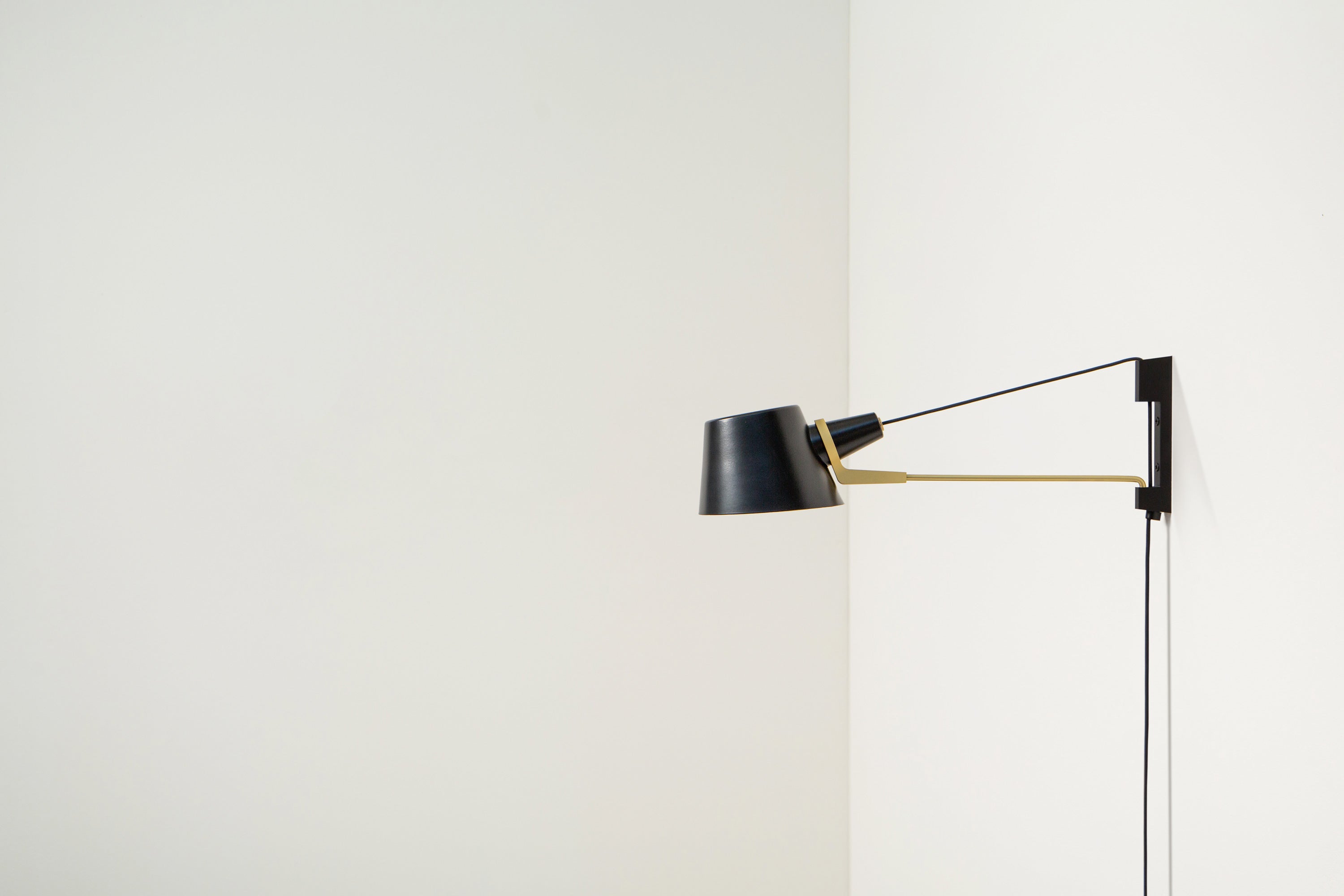 Pivot Sconce Plug-In 18" | Black + Brass - Sample - Only one available ...